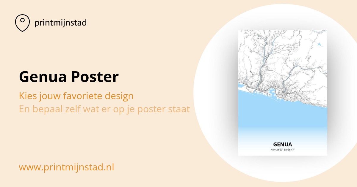 Poster van Genua ~ Printmijnstad 📍
